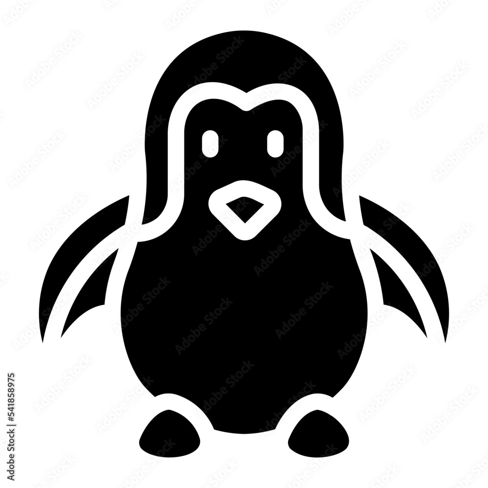 penguin glyph icon Stock Vector | Adobe Stock