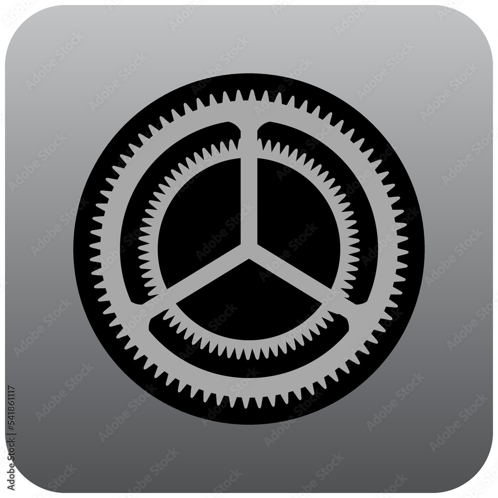 Engineering gear icon, mechanical symbol, technology sign, industry ...