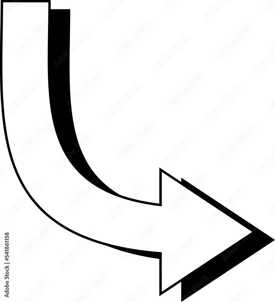 simple arrow with shadow Stock Vector | Adobe Stock