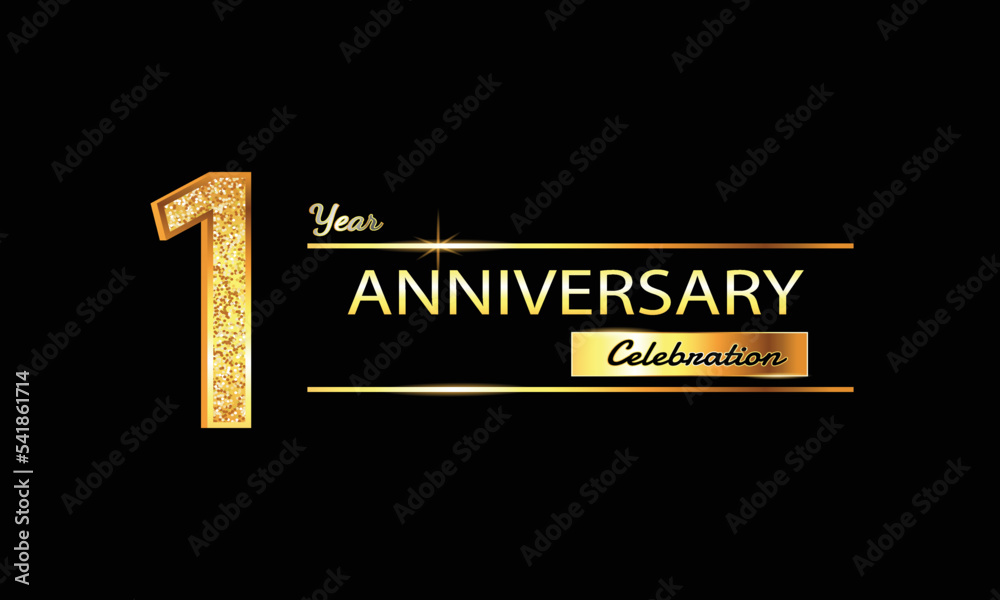 1 Year Anniversary celebration Vector Design. 1st Anniversary ...
