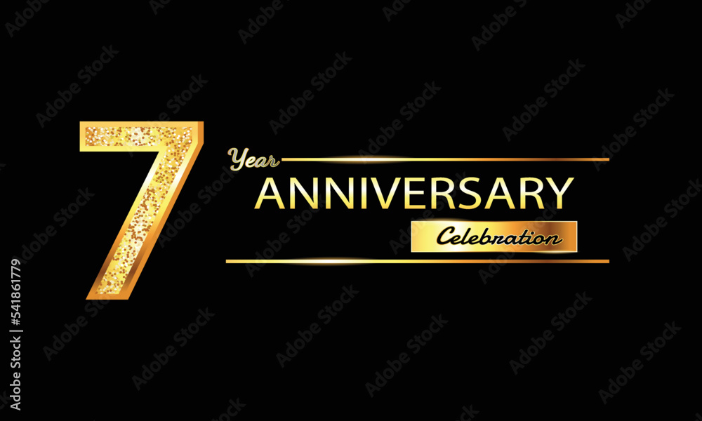 7 Year Anniversary celebration Vector Design. 7th Anniversary ...
