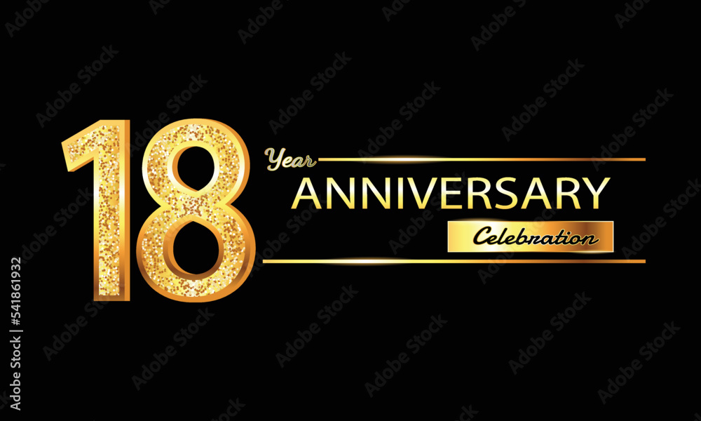 18 Year Anniversary celebration Vector Design. 18th Anniversary ...