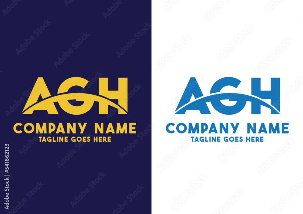 Letter AGH logo design vector template, AGH logo Stock ベクター | Adobe Stock