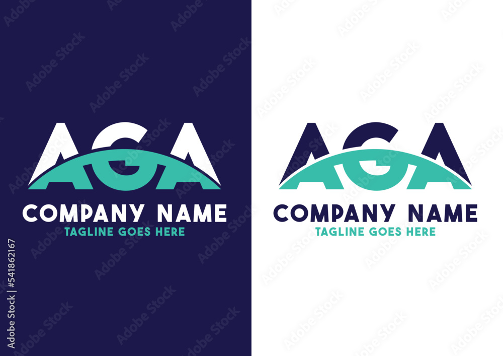 Letter AGA logo design vector template, AGA logo Stock Vector | Adobe Stock