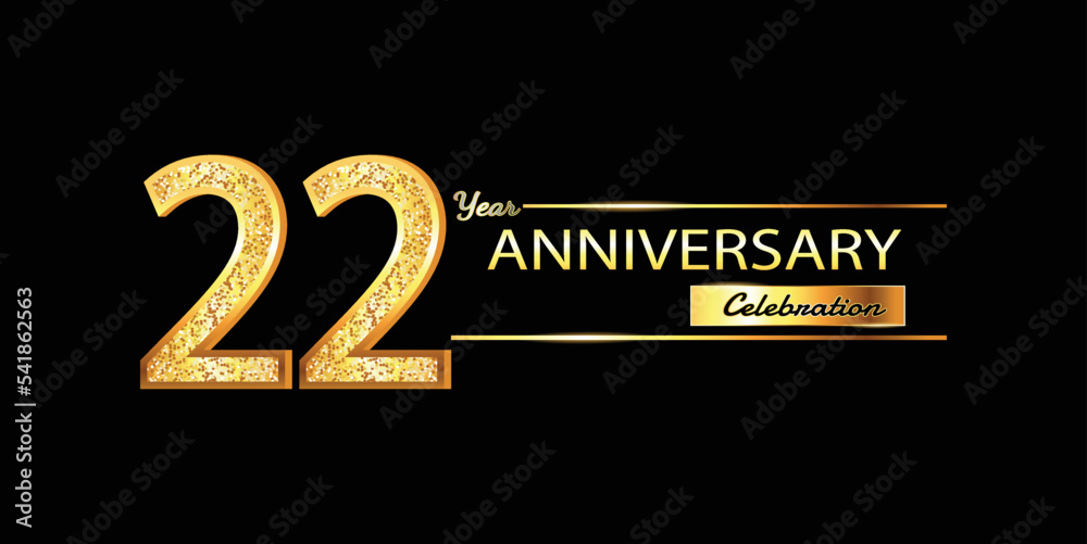 22 Year Anniversary celebration Vector Design. 22nd Anniversary ...