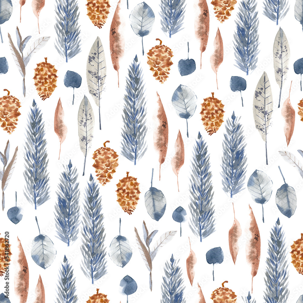 Watercolor seamless pattern, Christmas textile and wrapping paper ...