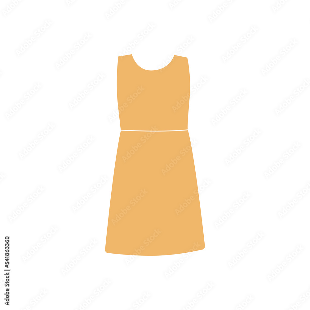 Flat vector illustration in childish style. Hand drawn tennis dress ...