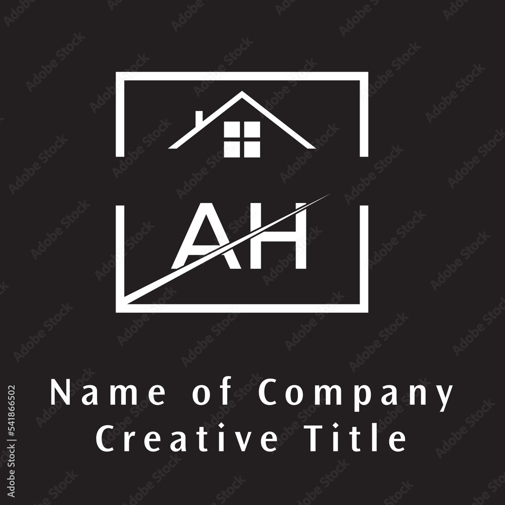 AH two letter home construction logo Stock Vector | Adobe Stock