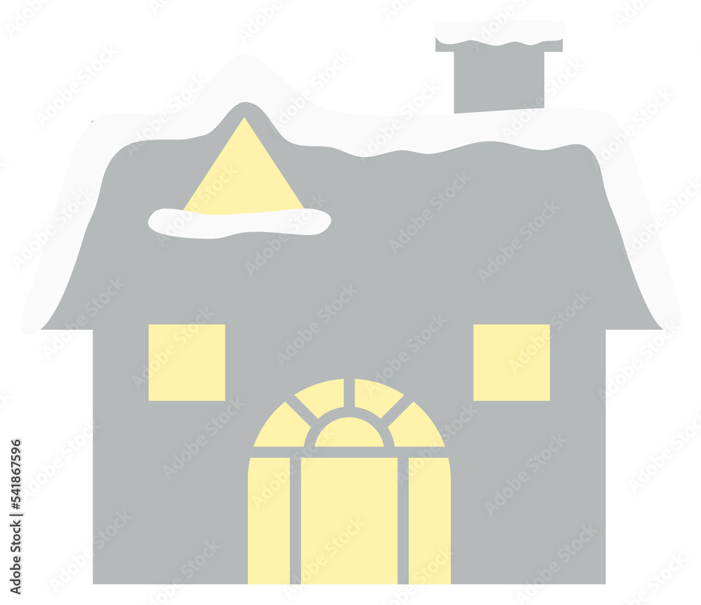 Christmas Winter house silhouette Stock Illustration | Adobe Stock