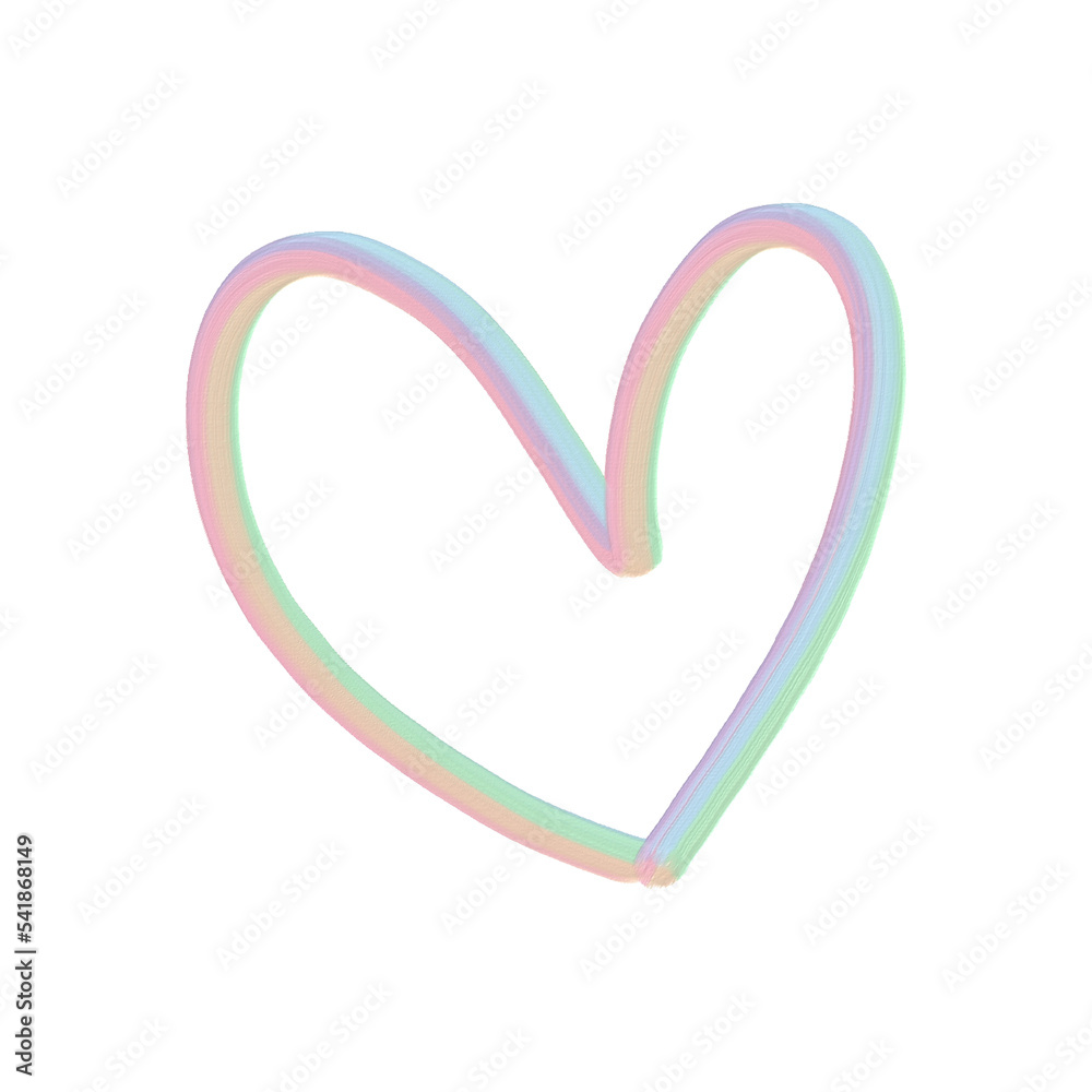 pastel oil paint cutie element heart mini Stock Illustration | Adobe Stock