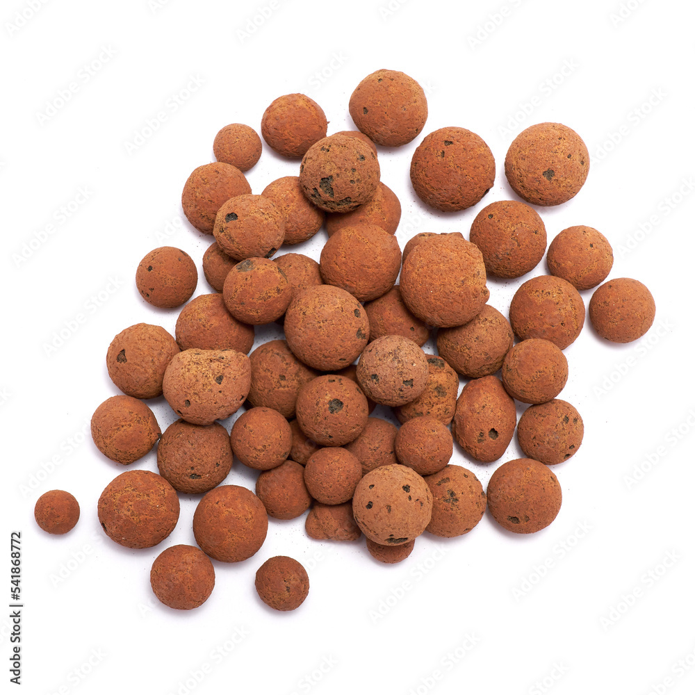 pile of expanded clay drainage isolated on white background Stock Photo ...