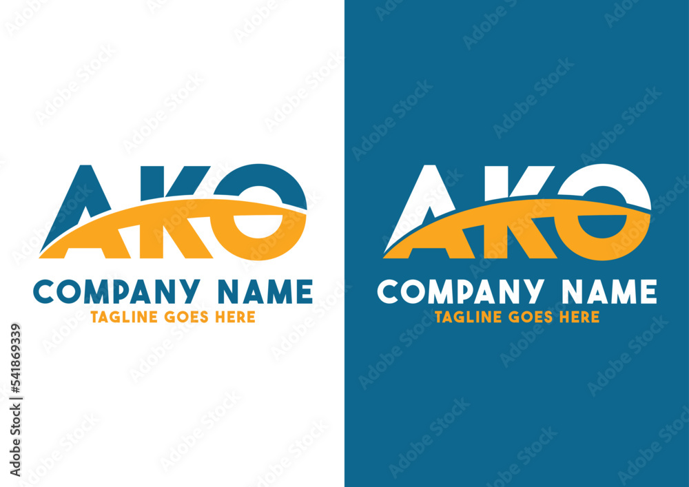 Letter AKO logo design vector template, AKO logo Stock Vector | Adobe Stock