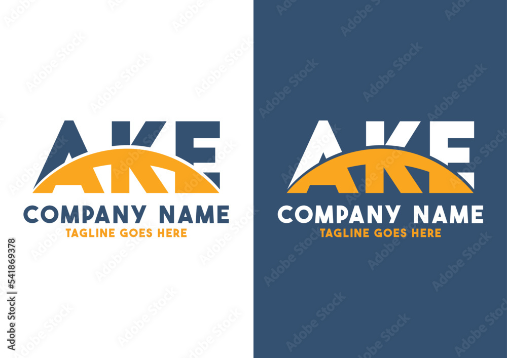 Letter AKE logo design vector template, AKE logo Stock Vector | Adobe Stock