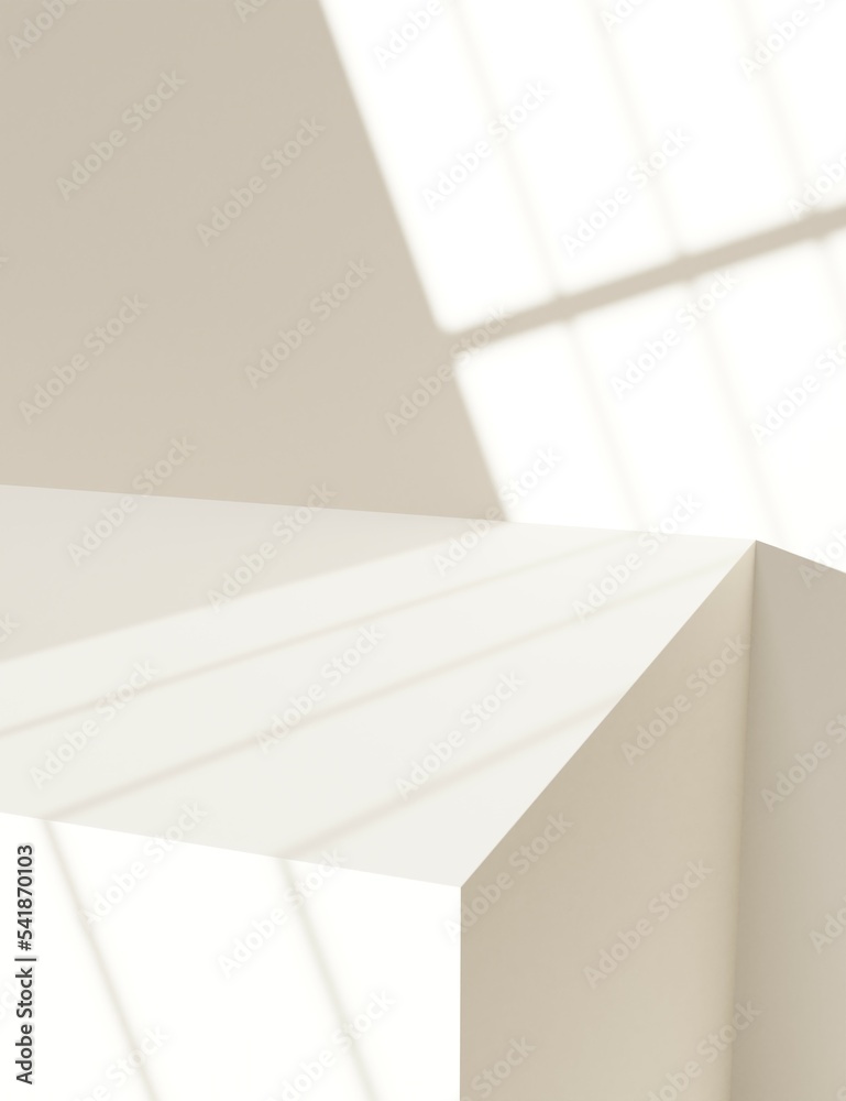 3d gray stage background product display podium scene with window ...
