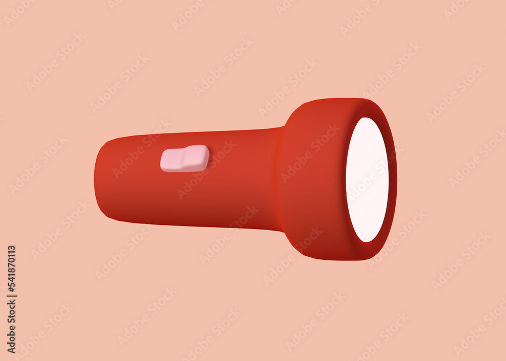 3D illustration flashlight isolated on background Stock Illustration ...