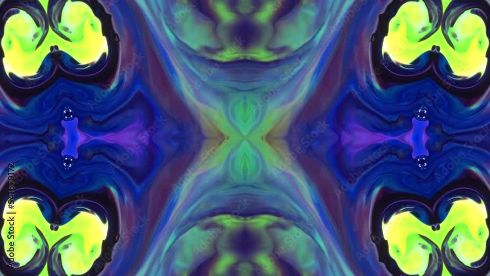 Abstract Kaleidoscopic Cacophony and Psychedelic Created by Ink Drops ...