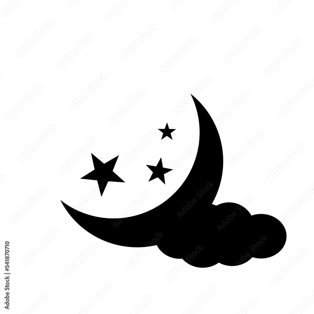 Night icon in isolated on background. symbol for your web site design ...