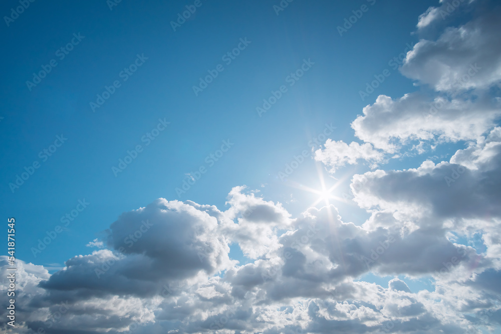 Deep blue sky and summer sun. Stock Photo | Adobe Stock