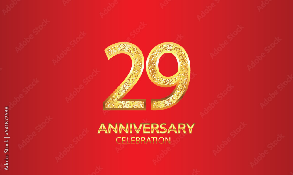 29 Year Anniversary celebration Vector Design with red background and ...