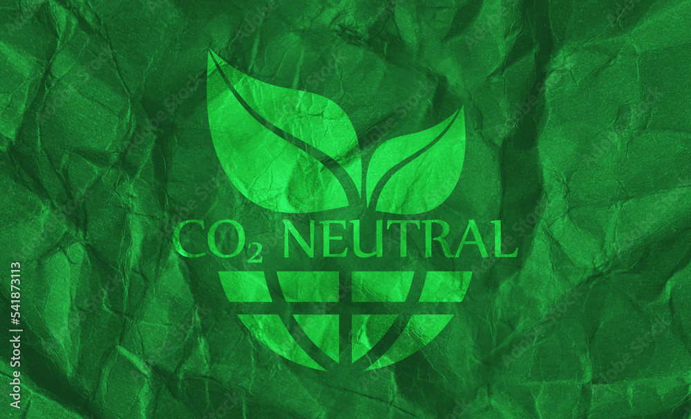 reducing CO2 emissions to stop climate change. green energy background ...