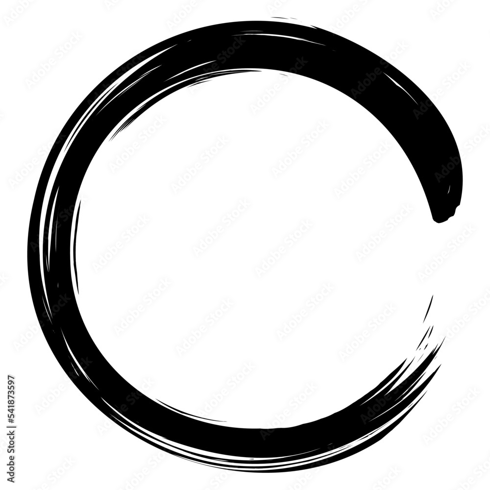 Enso Zen Japanese Circle Brush Vector Illustration Ink Vector Art Stock ...