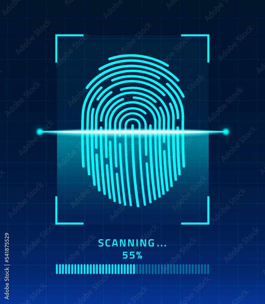 Laser scanning of fingerprint, Finger-print Scanning Identification ...