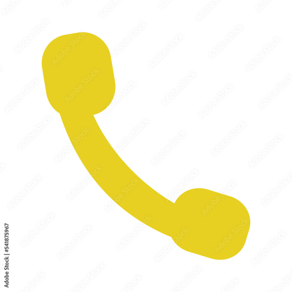 Yellow color telephone and call receiver Stock Vector | Adobe Stock