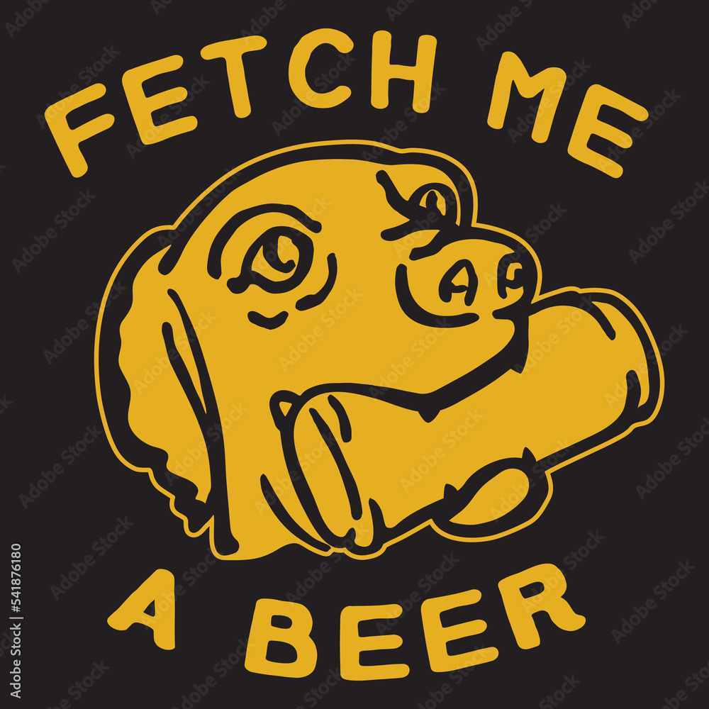 Sports mascot icon illustration of dog head with beer can in his mouth ...