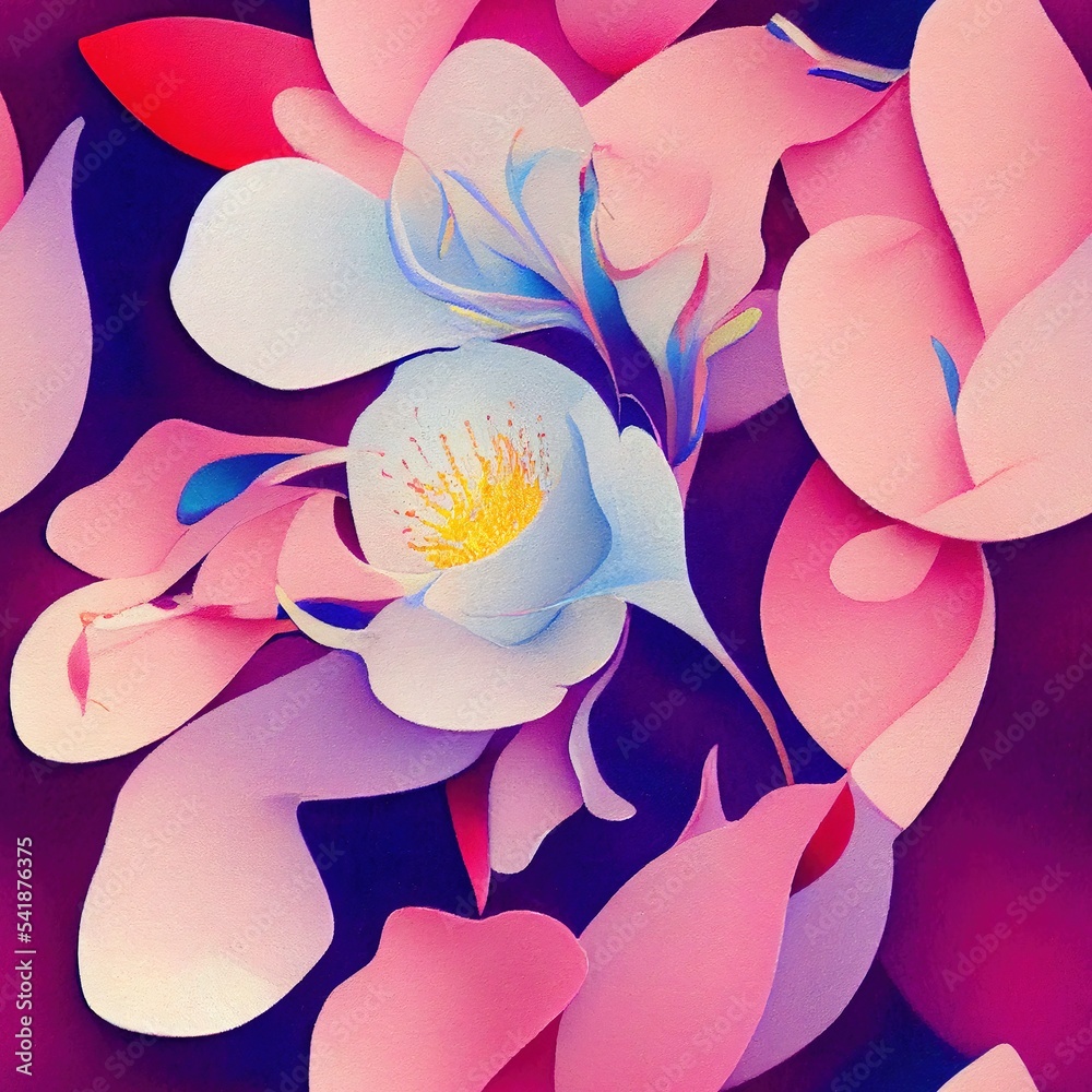 Beautiful floral pattern, seamless texture generated by Ai Stock ...