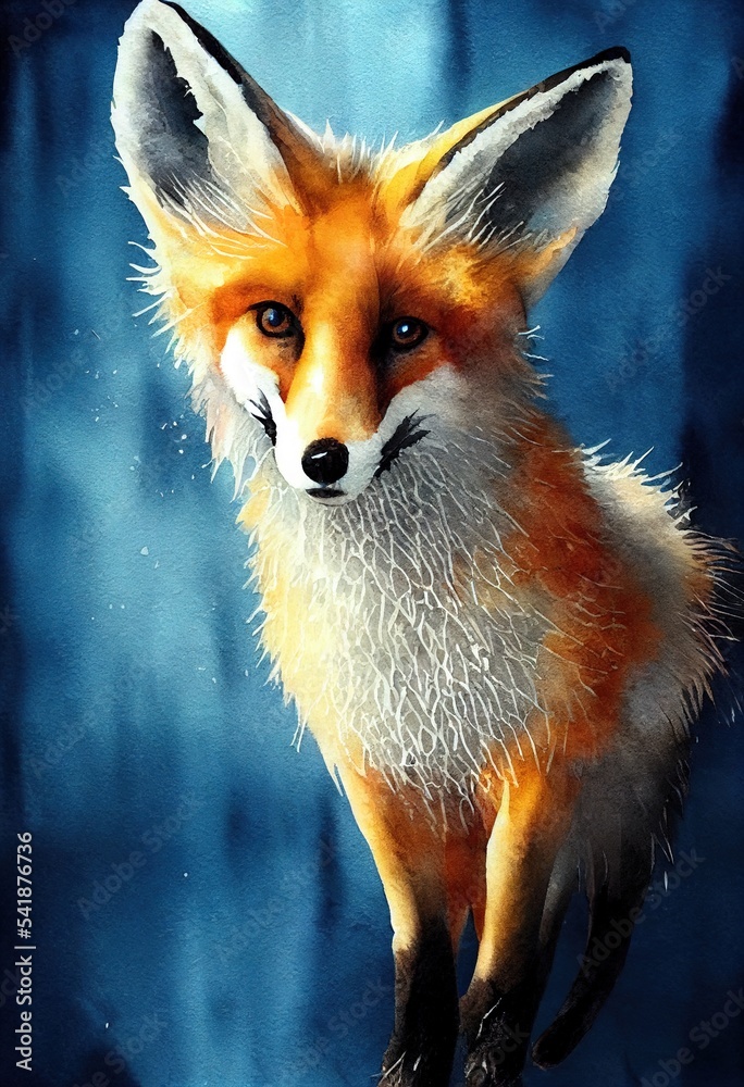 Beautiful fine art portrait of red fox. Generated by Ai, is not based ...