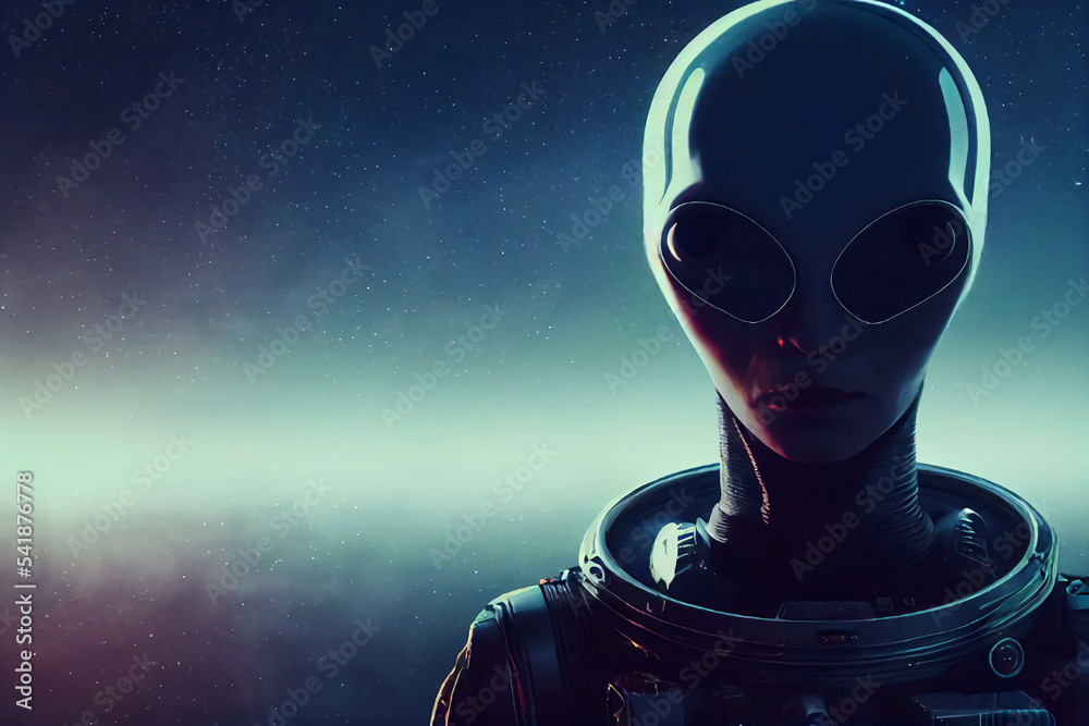Alien martian extraterrestrial. Generative AI Stock Illustration ...