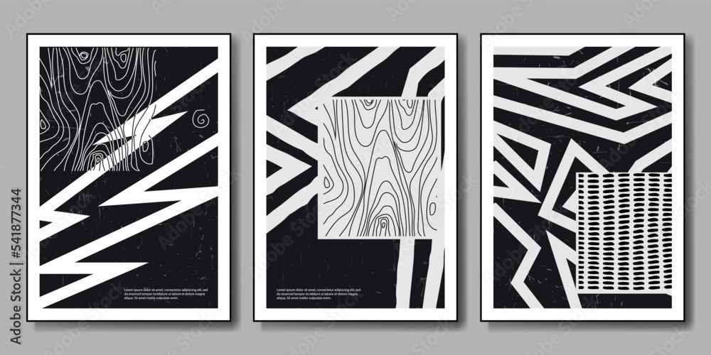 Classic graphic. Retro style. Set of minimalist posters. Vector ...