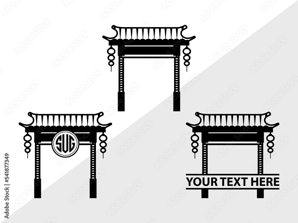 Chinese Gate SVG, Chinese Gate Monogram, Chinese Gate Silhouette ... Chinese Gate SVG, Chinese Gate Monogram, Chinese Gate Silhouette ...
