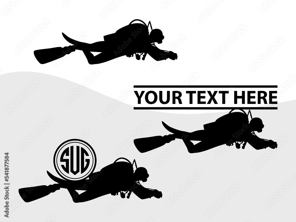 Divers SVG, Divers Monogram, Scuba Diving Silhouette, Scuba Diver Svg ...