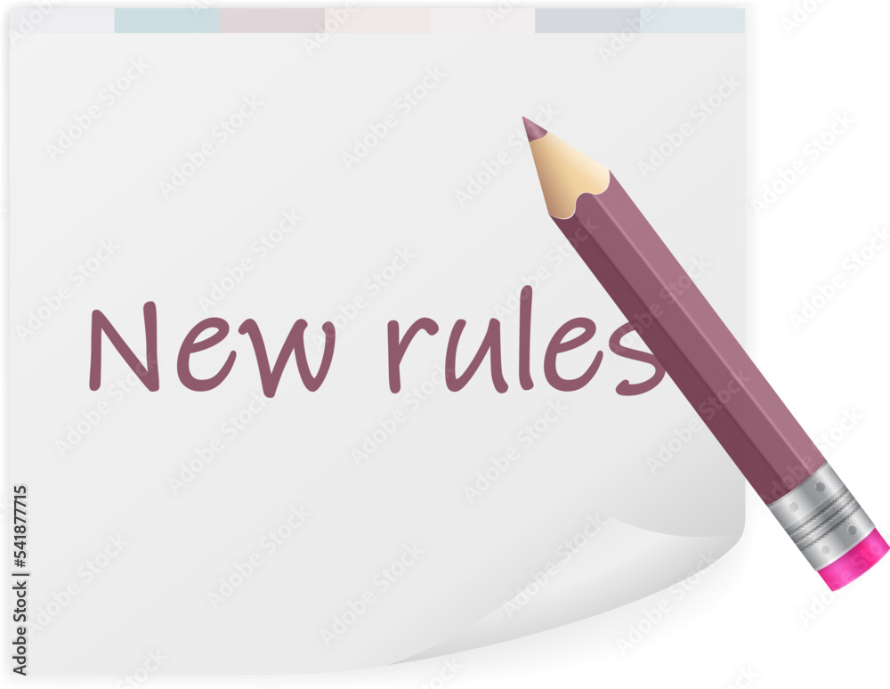 Notepad new rules text Stock Vector | Adobe Stock