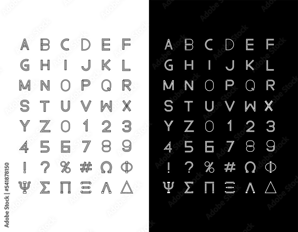 English Alphabet Vector fills and lines with live stroke. Stock Vector ...