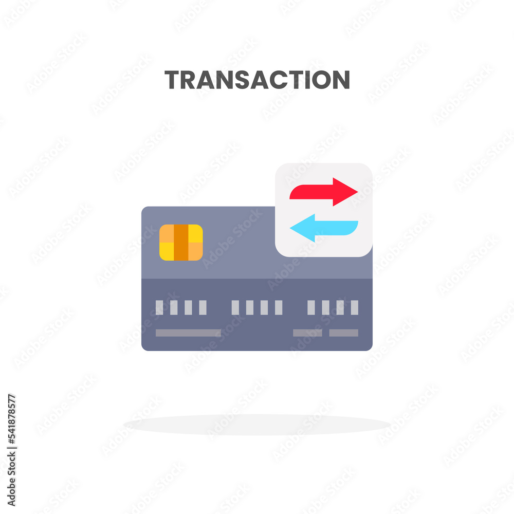 Credit Card Transaction flat icon. Vector illustration on white ...