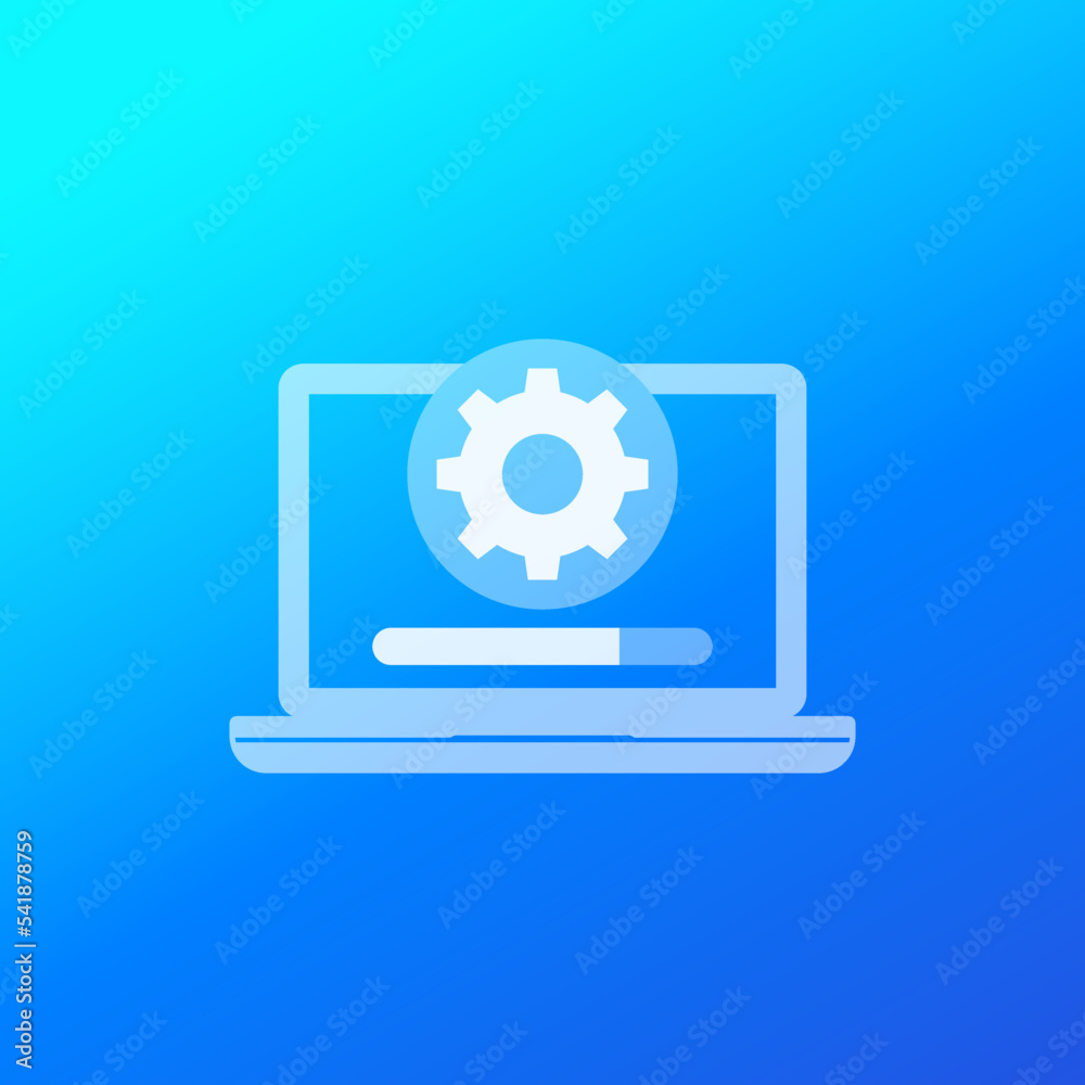 update, software vector icon with laptop Stock Vector | Adobe Stock
