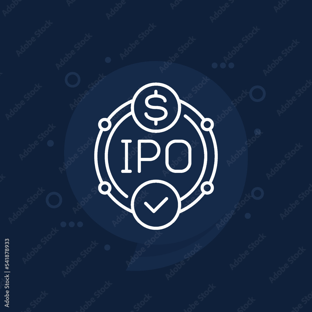 IPO icon, Initial public offering line vector Stock Vector | Adobe Stock