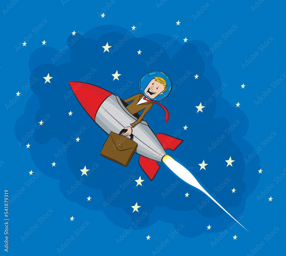 Rocket man commutes Stock Vector | Adobe Stock