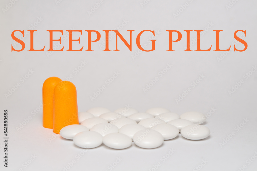 Sleeping tablets on a white background Stock Photo | Adobe Stock