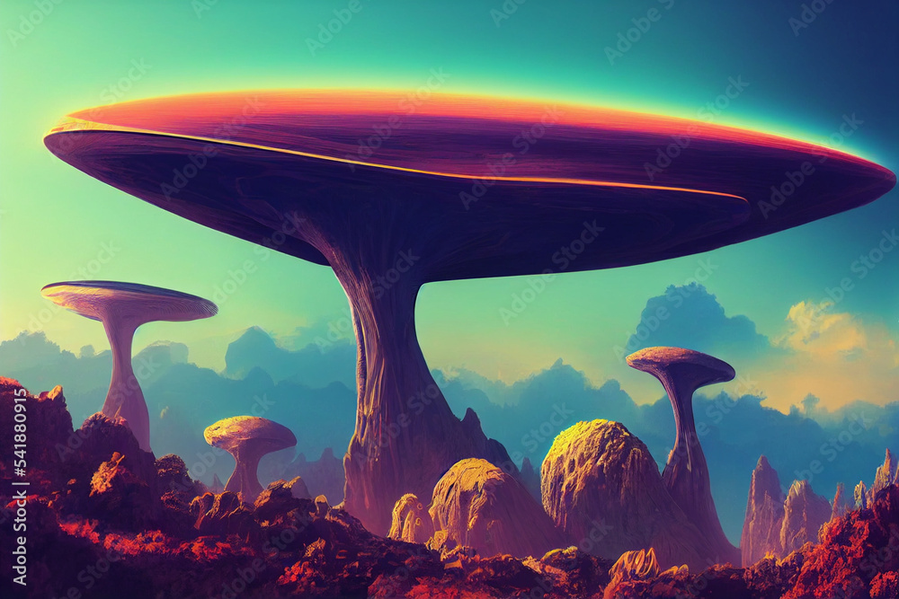 Nice and soft colors, colorful landscape of a distant inhabitable ...