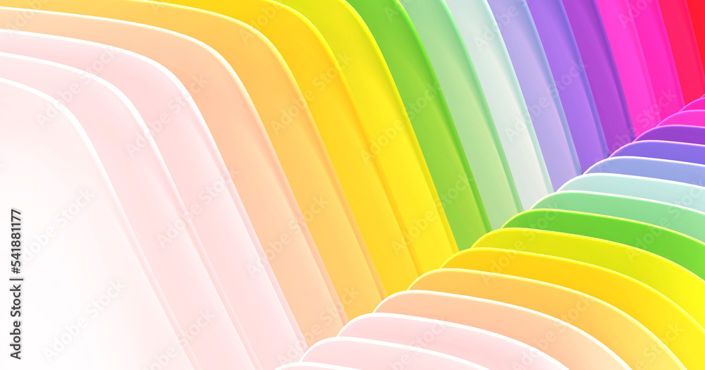 Abstract background with multicolored 3D stripes, elegant abstract wavy ...