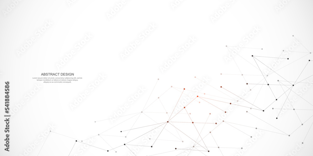 Abstract background and geometric pattern with connecting the dots and ...