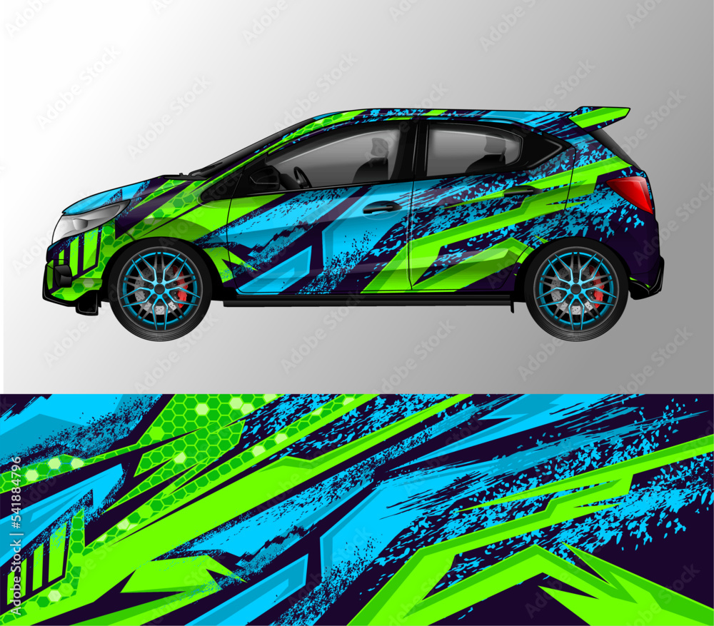 Racing car wrap design vector for vehicle vinyl sticker and automotive ...