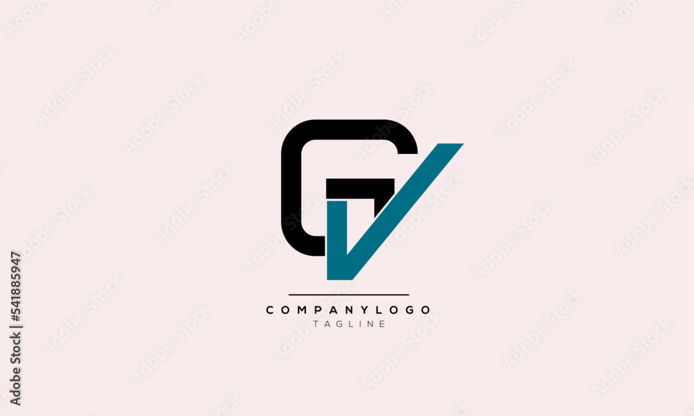 Alphabet letters Initials Monogram logo GV, GV INITIAL,GV letter Stock ...