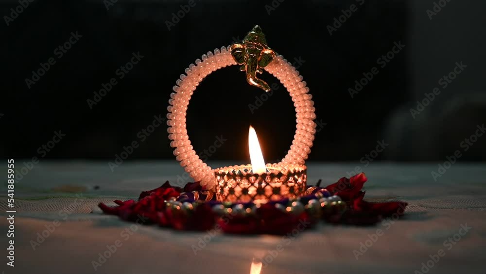 Diya decoration at an Indian house on the auspicious day of Great ...
