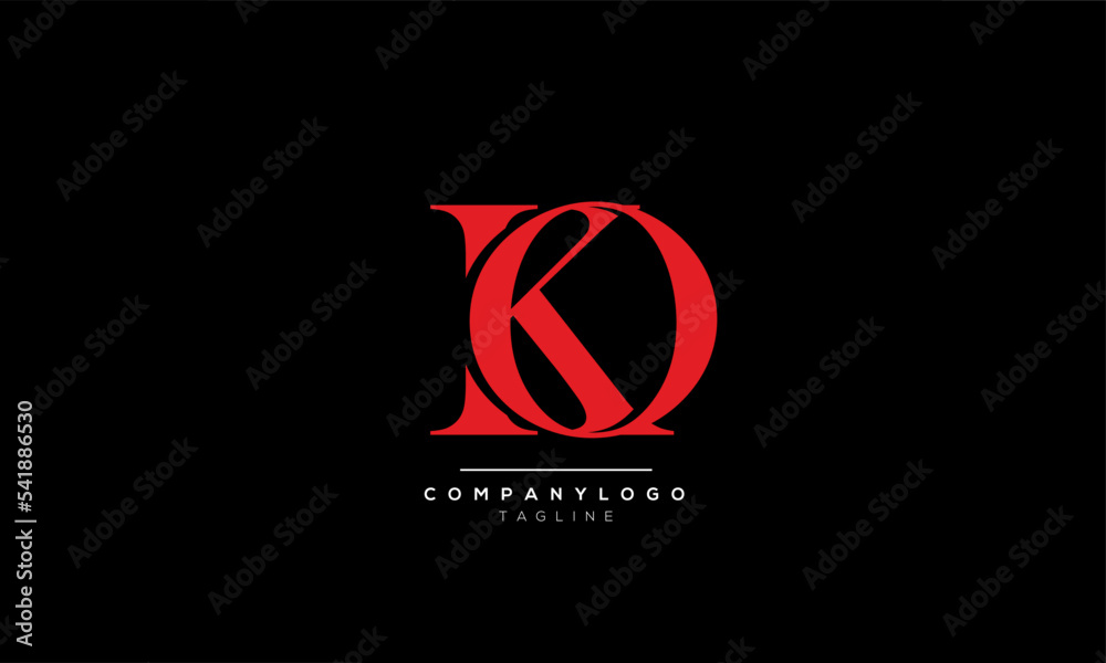 Alphabet letters Initials Monogram logo KO,KO INITIAL, KO letter Stock ...