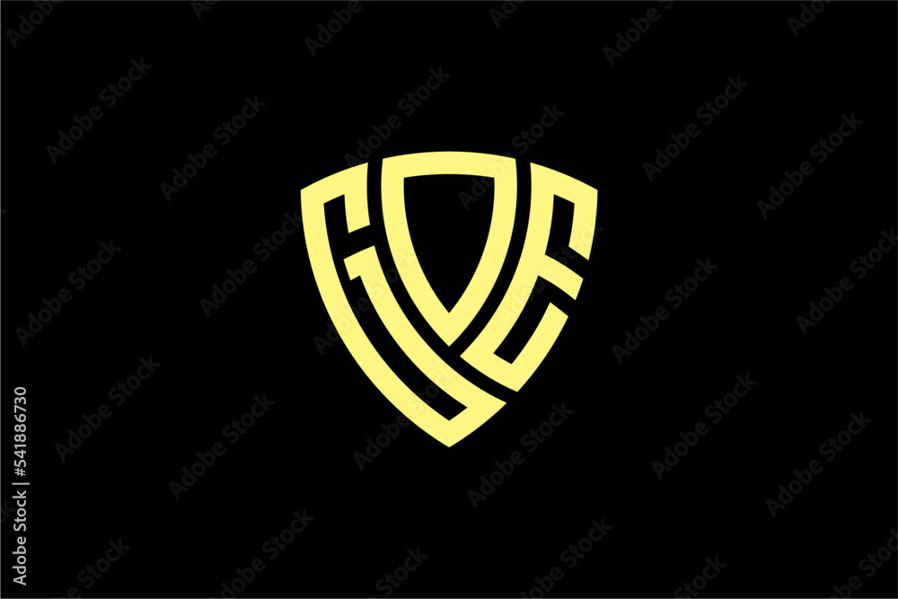 GOE creative letter shield logo design vector icon illustration Stock ...