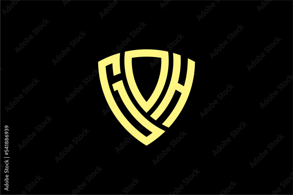GOH creative letter shield logo design vector icon illustration Stock ...